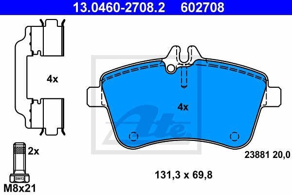 Prednje kočione obloge 13.0460-2708.2 - Mercedes-Benz