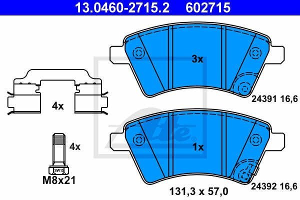 Prednje kočione obloge 13.0460-2715.2 - Fiat, Suzuki