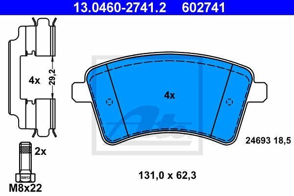 Prednje kočione obloge 13.0460-2741.2 - Renault Kangoo 98-13