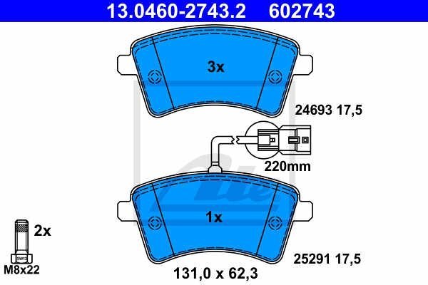 Prednje kočione obloge 13.0460-2743.2 - Renault Kangoo 08-