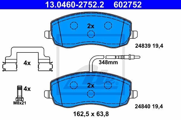 Prednje kočione obloge 13.0460-2752.2 - Citroen, Fiat, Lancia, Peugeot