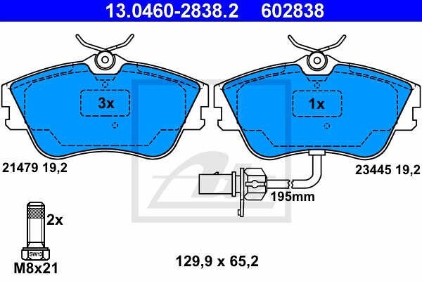 Prednje kočione obloge 13.0460-2838.2 - Volkswagen Transporter 90-03