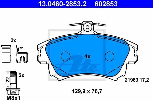 Prednje kočione obloge 13.0460-2853.2 - Mitsubishi, Volvo