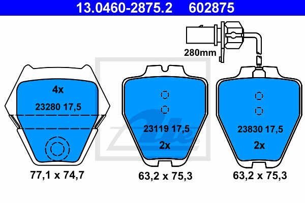 Prednje kočione obloge 13.0460-2875.2 - Audi, Volkswagen