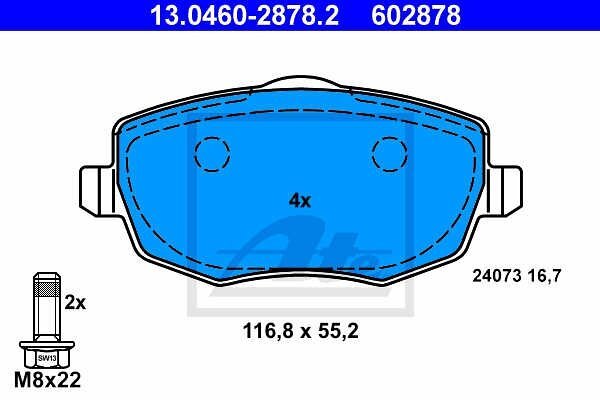 Prednje kočione obloge 13.0460-2878.2 - Lancia Ypsilon 03-11