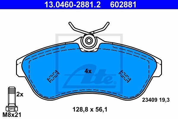 Prednje kočione obloge 13.0460-2881.2 - Citroen C2, C3