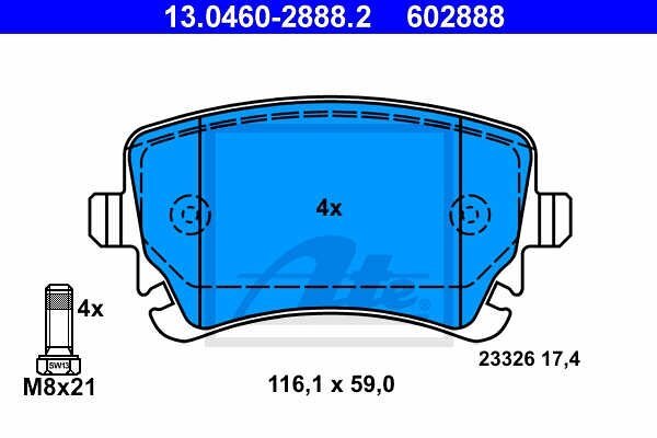 Prednje kočione obloge 13.0460-2888.2 - Audi A6