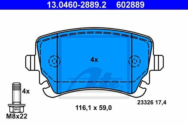 Prednje kočione obloge 13.0460-2889.2 - Audi A6 97-11