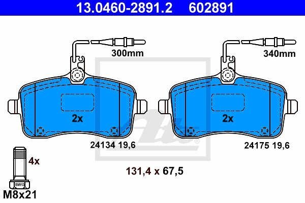 Prednje kočione obloge 13.0460-2891.2 - Peugeot 407