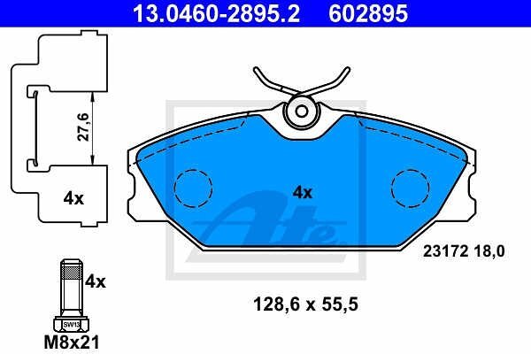 Prednje kočione obloge 13.0460-2895.2 - Dacia, Renault