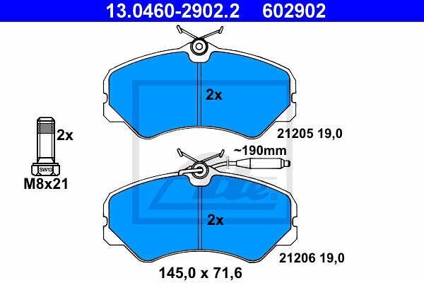 Prednje kočione obloge 13.0460-2902.2 - Citroen, Fiat