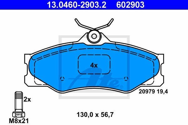 Prednje kočione obloge 13.0460-2903.2 - Volkswagen Transporter 80-92