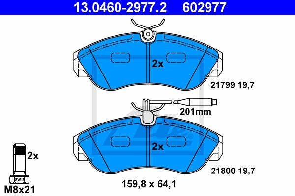 Prednje kočione obloge 13.0460-2977.2 - Citroen, Fiat