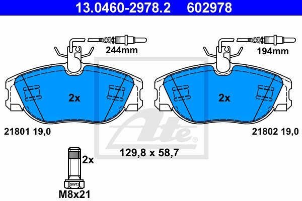 Prednje kočione obloge 13.0460-2978.2 - Citroen, Fiat, Peugeot