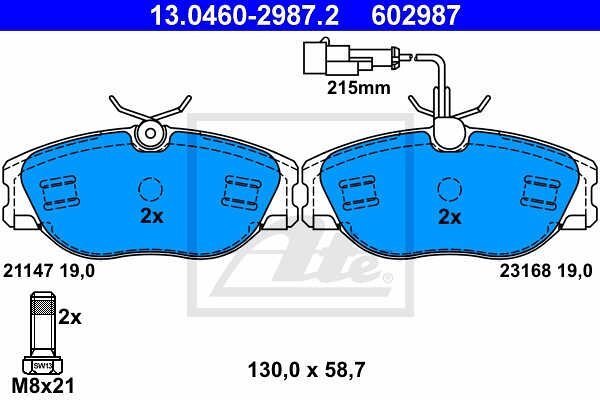 Prednje kočione obloge 13.0460-2987.2 - Alfa Romeo, Fiat, Lancia