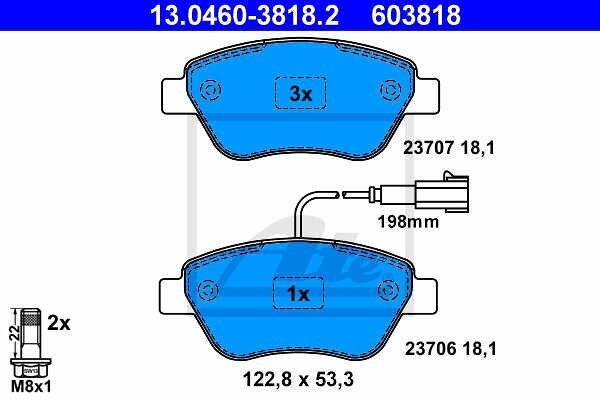 Prednje kočione obloge 13.0460-3818.2 - Alfa Romeo, Fiat, Lancia