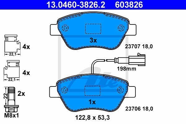 Prednje kočione obloge 13.0460-3826.2 - Alfa Romeo, Fiat, Lancia