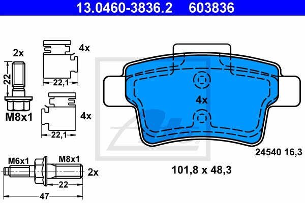 Prednje kočione obloge 13.0460-3836.2 - Citroen C4 Picasso