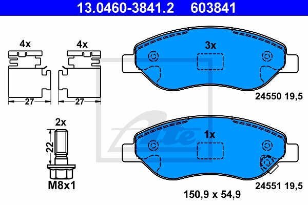 Prednje kočione obloge 13.0460-3841.2 - Opel Combo, Corsa