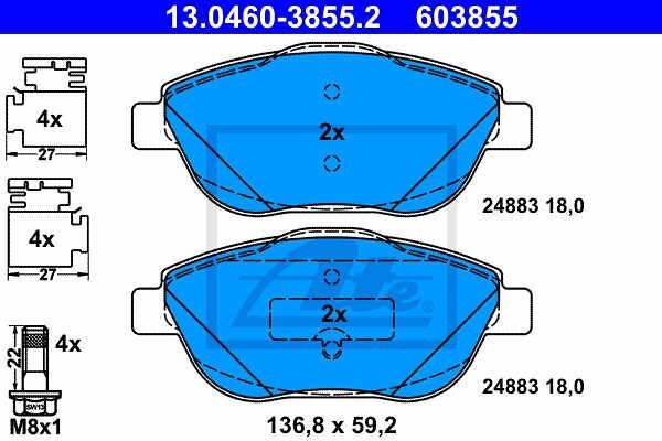 Prednje kočione obloge 13.0460-3855.2 - Citroen