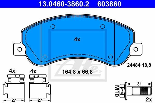 Prednje kočione obloge 13.0460-3860.2 - Volkswagen Amarok 10-