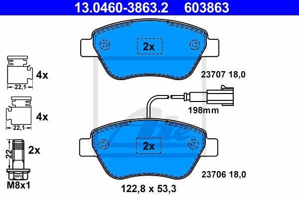 Prednje kočione obloge 13.0460-3863.2 - Citroen, Fiat, Peugeot