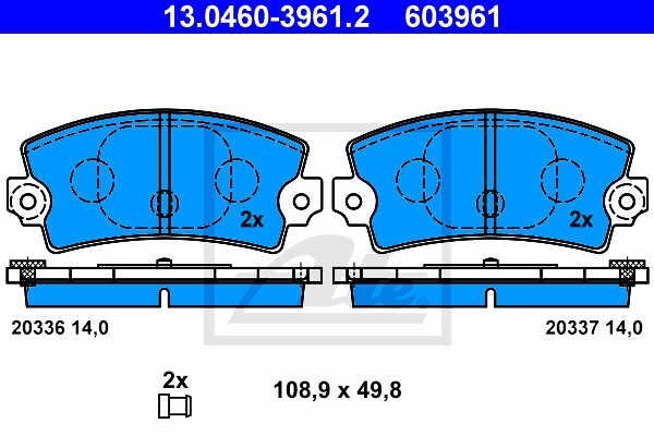 Prednje kočione obloge 13.0460-3961.2 - Mitsubishi, Isuzu