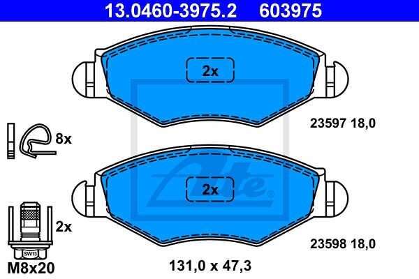 Prednje kočione obloge 13.0460-3975.2 - Peugeot 206 98-03