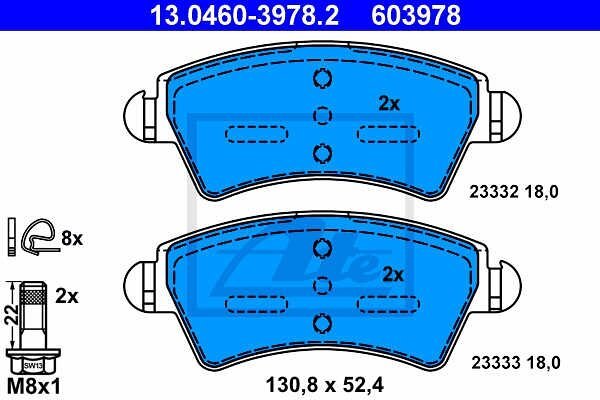 Prednje kočione obloge 13.0460-3978.2 - Peugeot 206 98-09