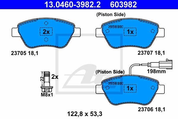 Prednje kočione obloge 13.0460-3982.2 - Alfa Romeo, Fiat, Lancia