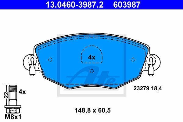 Prednje kočione obloge 13.0460-3987.2 - Ford, Toyota