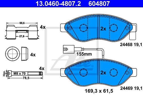 Prednje kočione obloge 13.0460-4807.2 - Citroen, Fiat, Peugeot