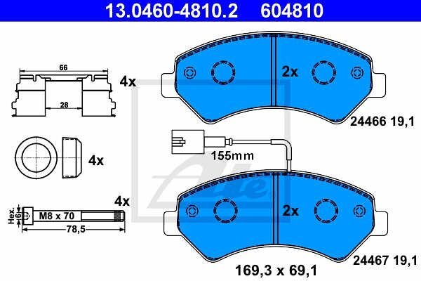 Prednje kočione obloge 13.0460-4810.2 - Citroen, Fiat, Peugeot
