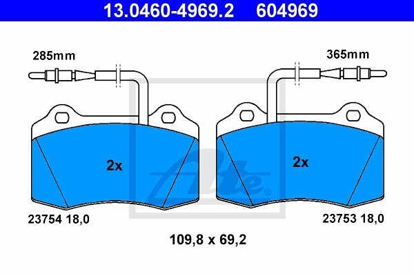 Prednje kočione obloge 13.0460-4969.2 - Peugeot