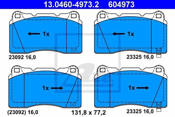 Prednje kočione obloge 13.0460-4973.2 - Cadillac, Mitsubishi, Subaru