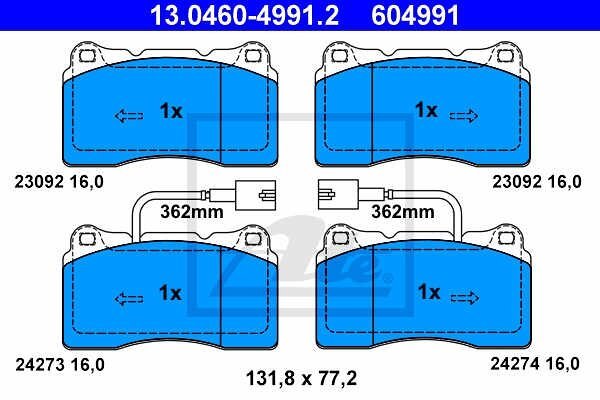 Prednje kočione obloge 13.0460-4991.2 - Alfa Romeo