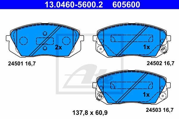 Prednje kočione obloge 13.0460-5600.2 - Kia Carens, Sportage