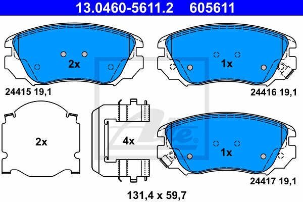 Prednje kočione obloge 13.0460-5611.2 - Opel, Saab