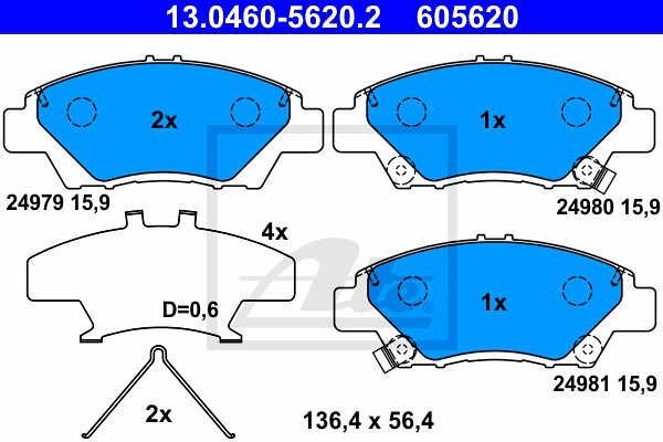 Prednje kočione obloge 13.0460-5620.2 - Honda CR-Z, Insight, Jazz
