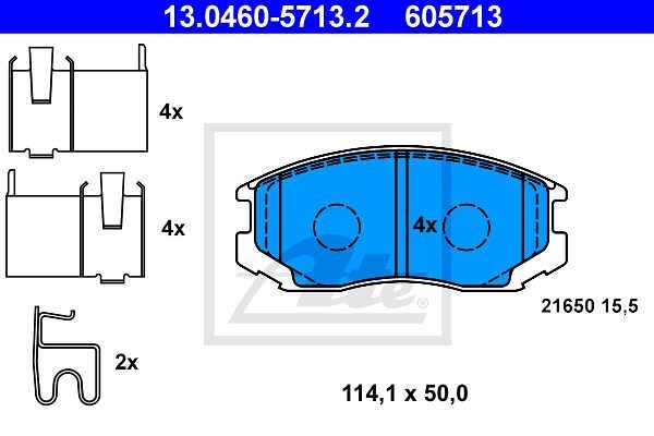 Prednje kočione obloge 13.0460-5713.2 - Daihatsu, Mitsubishi