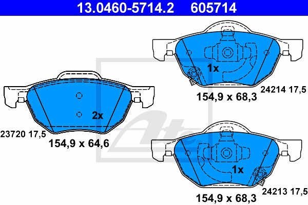 Prednje kočione obloge 13.0460-5714.2 - Honda Accord 03-05