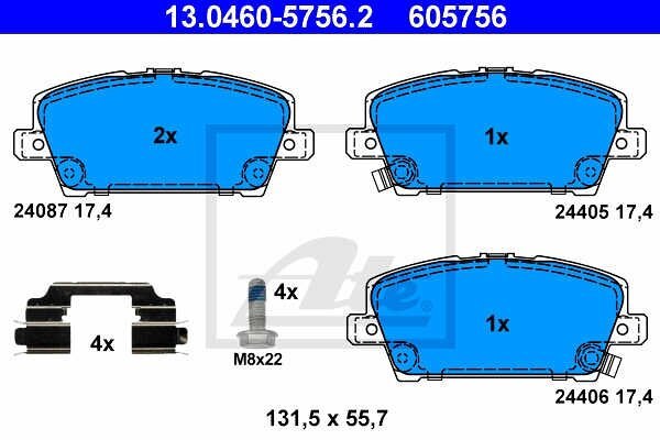 Prednje kočione obloge 13.0460-5756.2 - Honda Civic 05-12