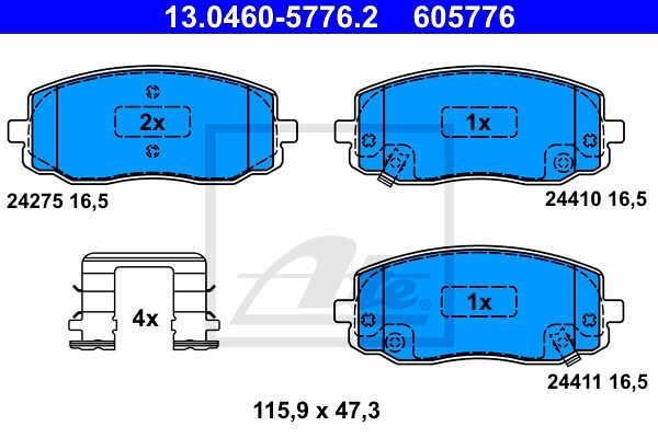 Prednje kočione obloge 13.0460-5776.2 - Hyundai, Kia