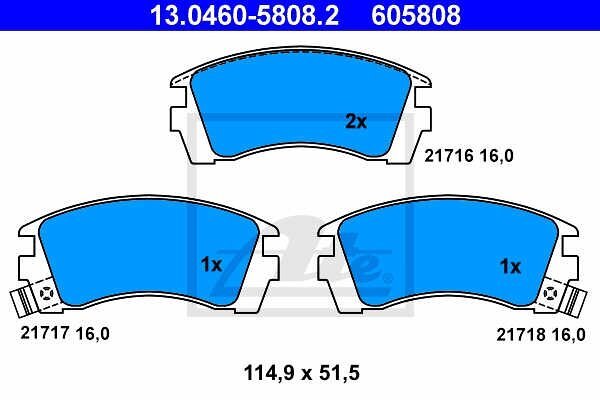 Prednje kočione obloge 13.0460-5808.2 - Nissan Sunny 91-96