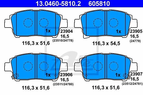 Prednje kočione obloge 13.0460-5810.2 - Toyota