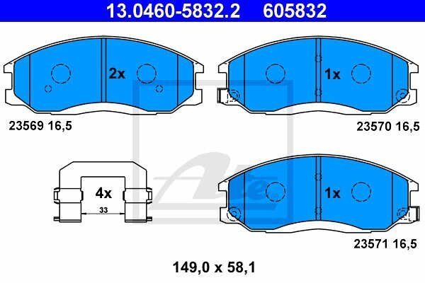 Prednje kočione obloge 13.0460-5832.2 - Hyundai H1, Santa Fe