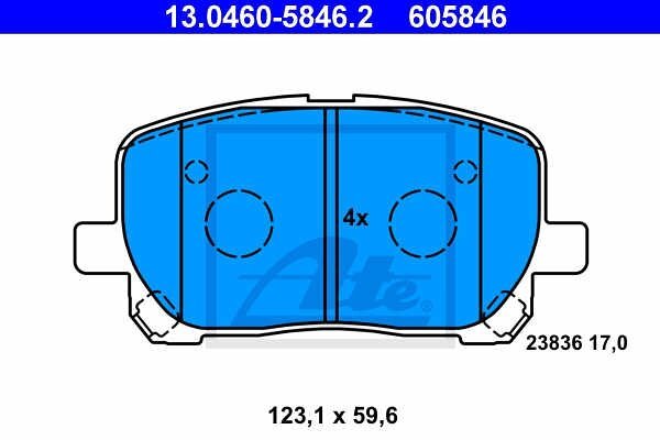 Prednje kočione obloge 13.0460-5846.2 - Toyota Avensis 97-08