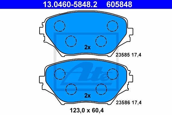 Prednje kočione obloge 13.0460-5848.2 - Toyota Rav4 00-06