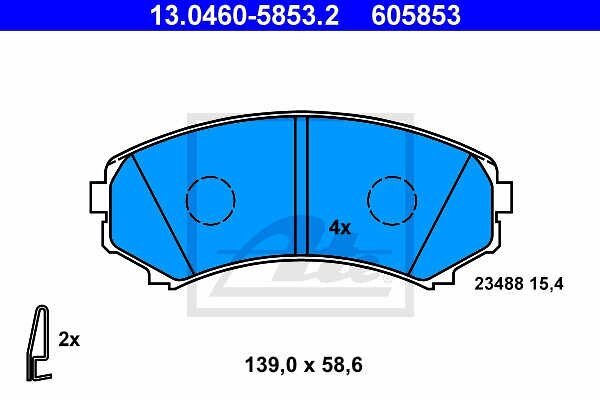 Prednje kočione obloge 13.0460-5853.2 - Mitsubishi