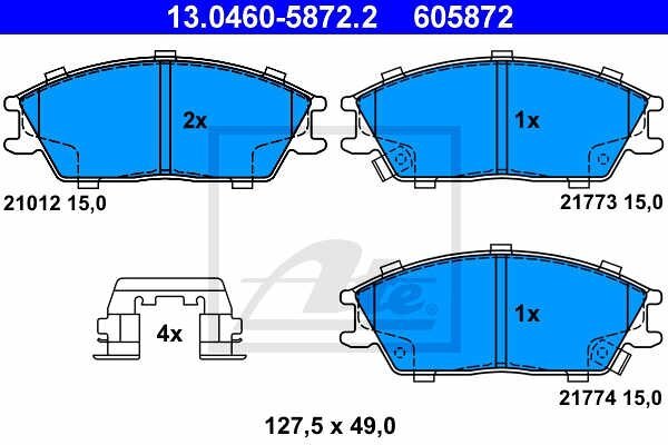 Prednje kočione obloge 13.0460-5872.2 - Honda, Hyundai, Subaru